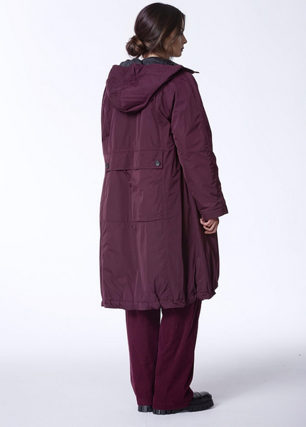 Oska | Matte Finish Coat - Wine Color - The Phoenix